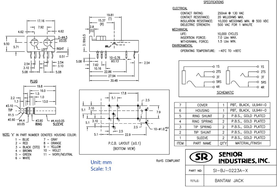 5pcs - DUAL BANTAM JACKS GOLD PLATED - SI-BJ-0223A-3 | eBay