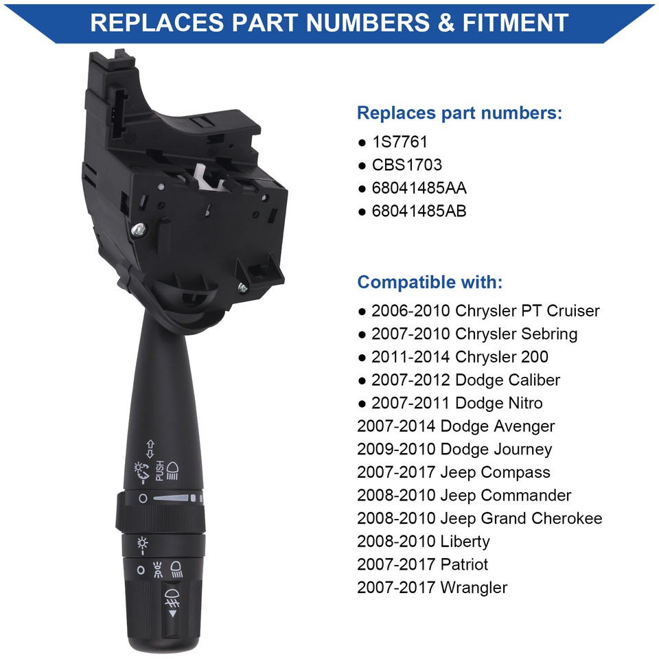 Multi-function Turn Signal Switch for 2007-2017 Jeep Chrysler Dodge 68041485AA | eBay