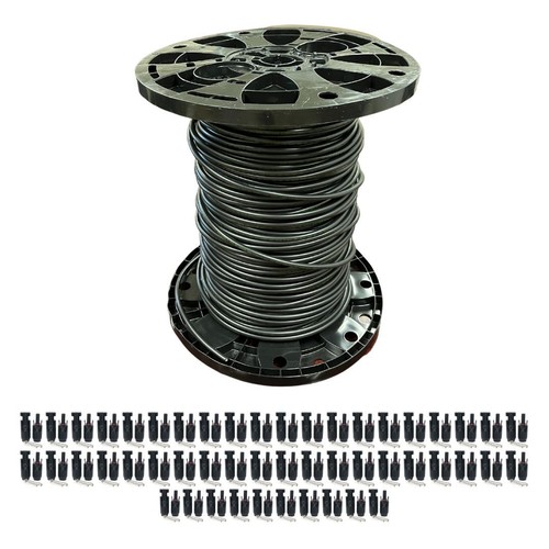 500 Foot Spool 10 Gauge Solar Panel Extension Cable Wire Black Red Pure ...