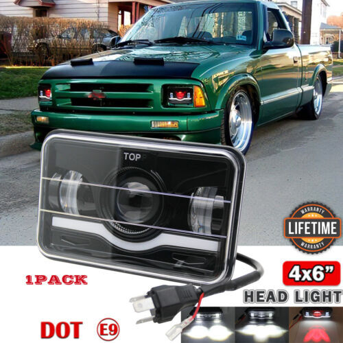 For Chevrolet S10 1995 1996 1997 4x6" LED Projector Headlight Hi/Lo ...