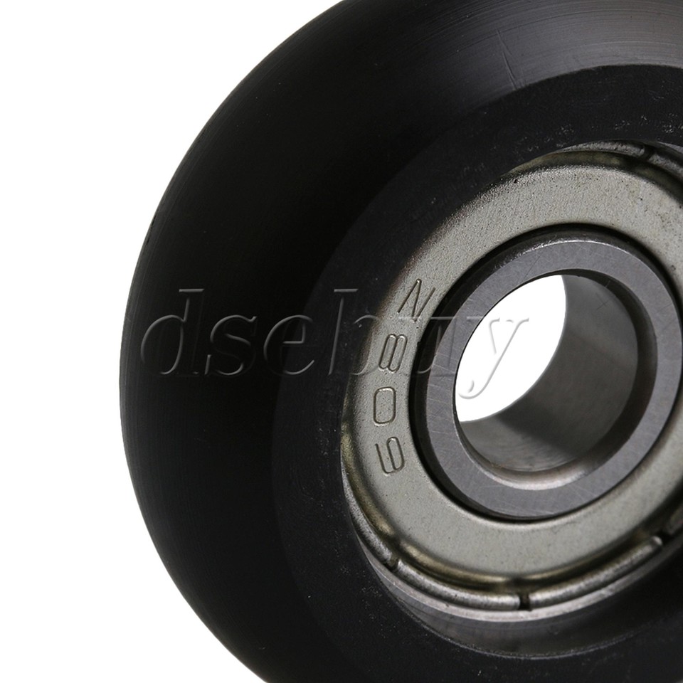 4pcs Black Ball Bearing Guide Pulley Roller Round Wheel 8x32x12mm for ...