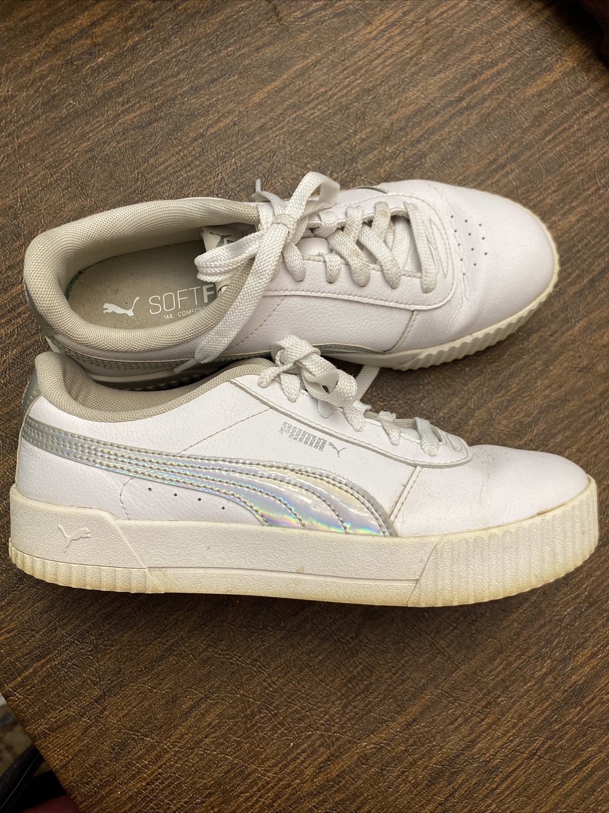 Puma Carina White Leather Soft Foam Insoles Sneakers … - Gem