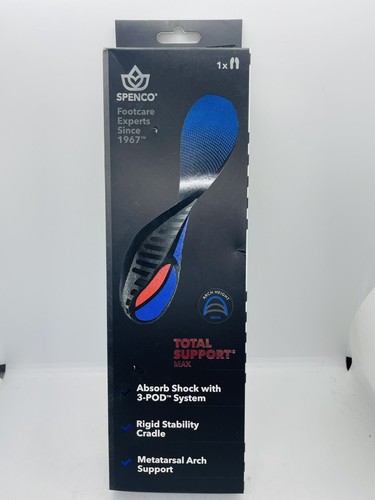 Spenco Total Support Max Insoles Black Rigid Arch Men 4-5.5 Women 5-6.5 ...