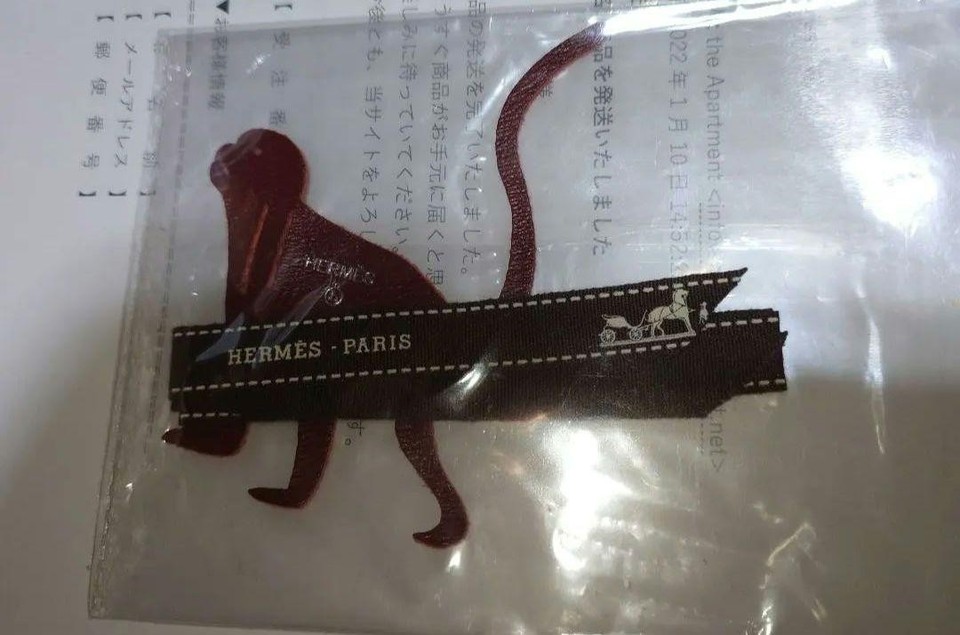 Hermes Petit Ash Monkey Charm with Ribbon - Brown - No Box | eBay