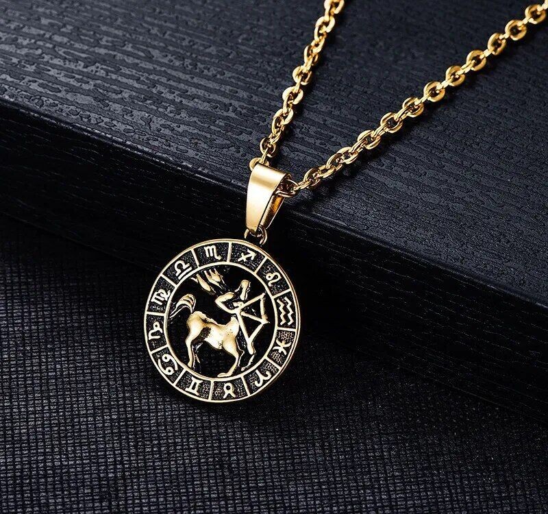 12 Zodiac Sign Constellations Chains Pendant Necklace Horoscope ...