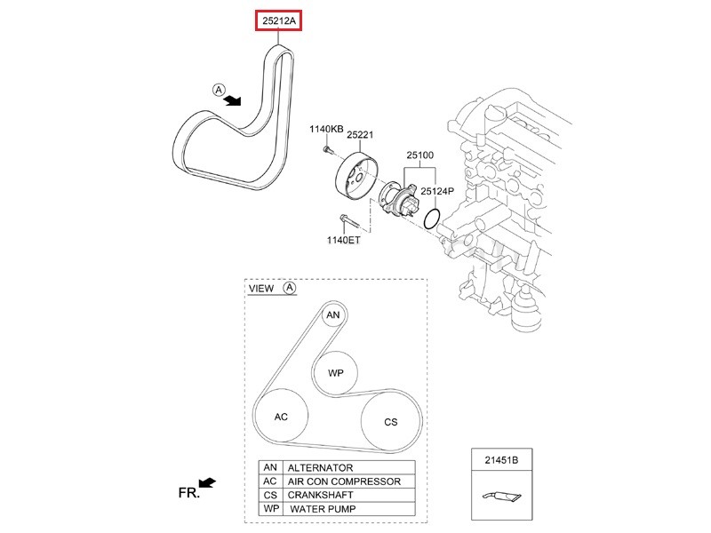 Genuine Water Pump V Belt Ribbed for Hyundai Grand i10 - 2521203050 | eBay