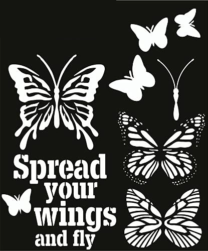 Craft Stencils Spread Your Wings & Fly For Mixed Media Wall Painting ...