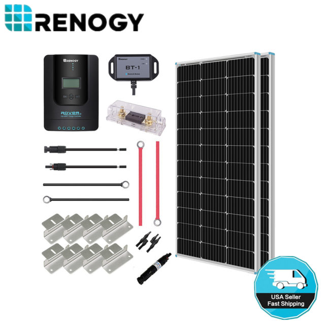 Renogy RNG-KIT-PREMIUM200D-RVR20 200W 12V Off-Grid Solar Premium Kit ...