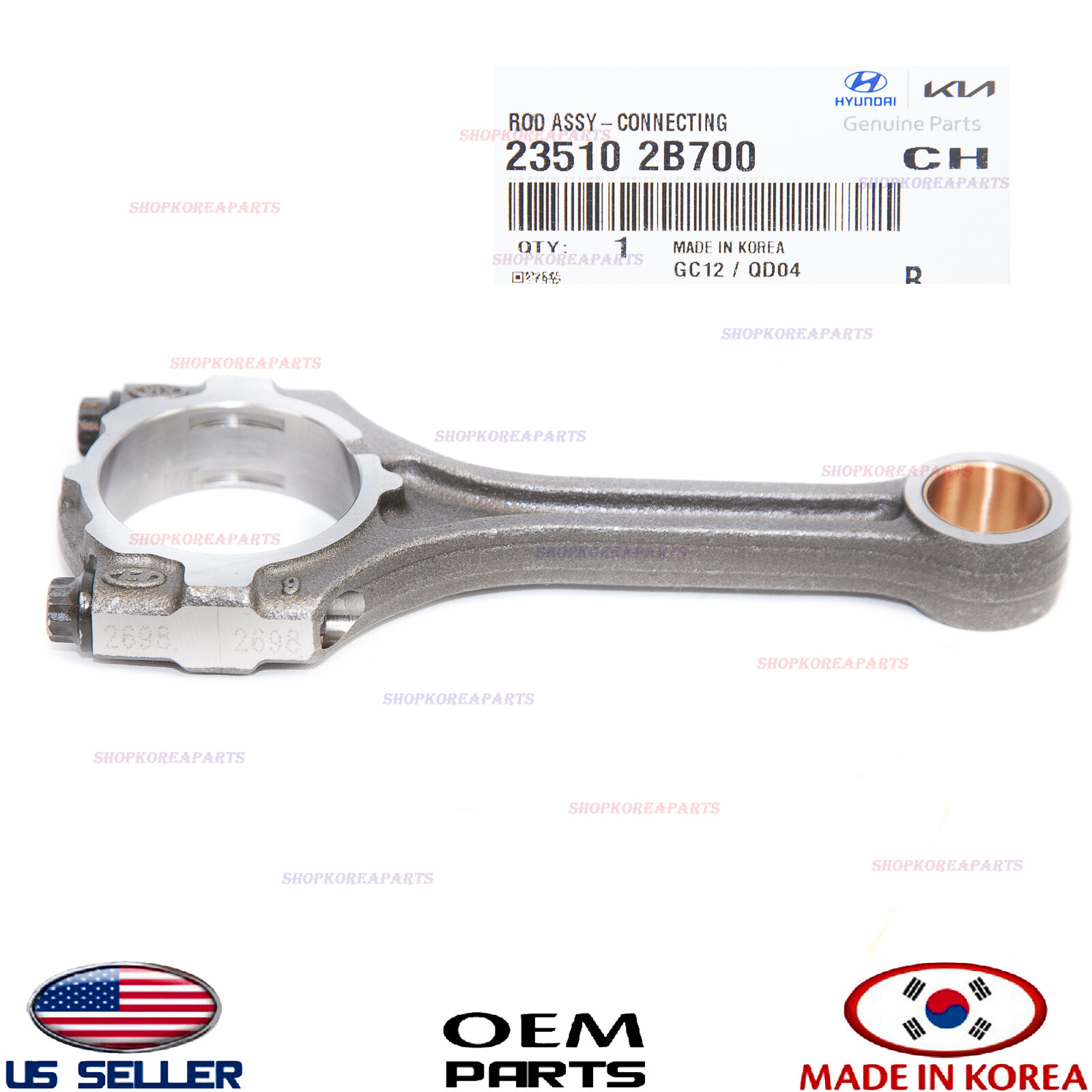 Genuine+OEM+Engine+Connecting+Rod+for+Hyundai+235102B700 for sale ...