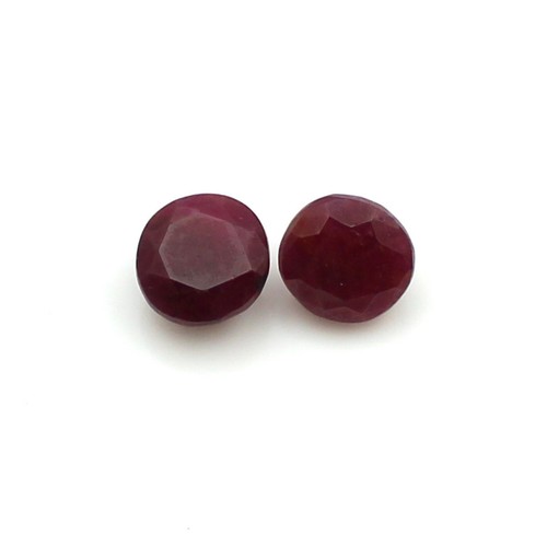 Natural Ruby 6.5x6.5 MM Round Cut Calibrated Size 2 Piece Lot Loose ...