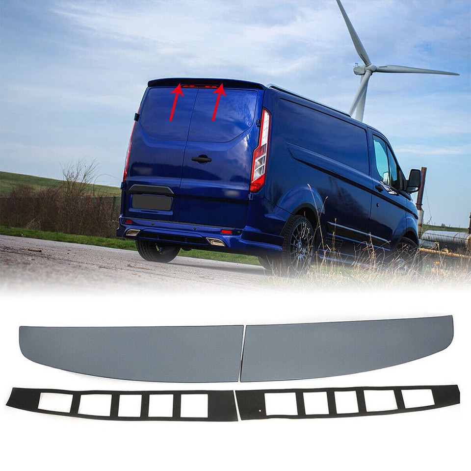 FOR FORD TRANSIT CUSTOM TAILGATE SPOILER 2012-2019 GREY TWIN BARN DOOR ...