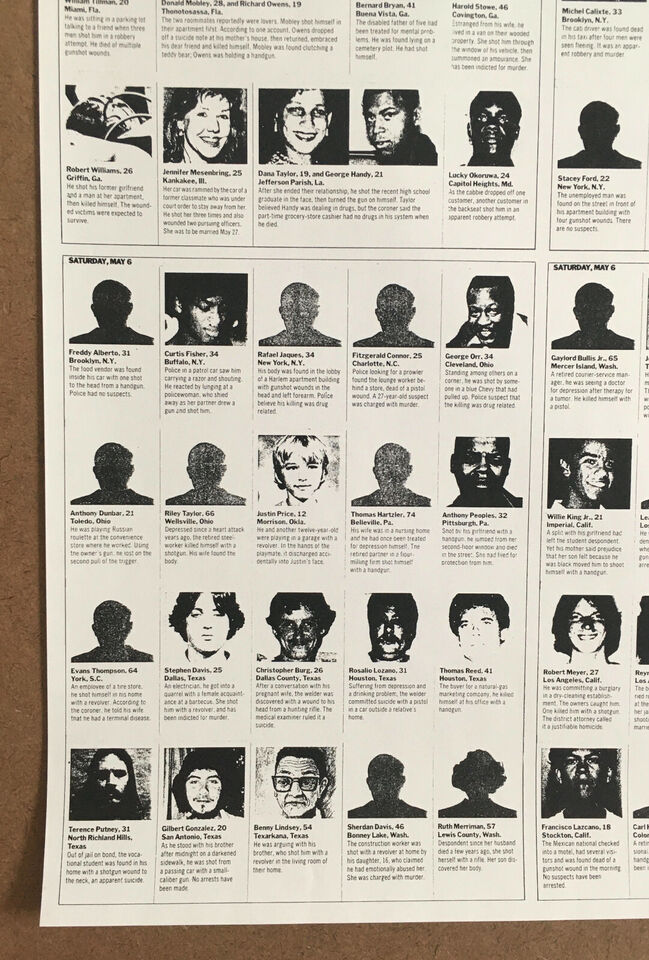 FELIX GONZALEZ TORRES - Untitled (Death By Gun) 1990 offset lithograph ...