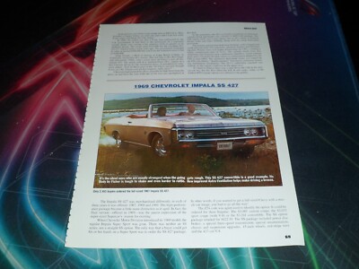 Original 1969 Chevrolet Impala SS 427 & Nova SS 396 write-up | eBay