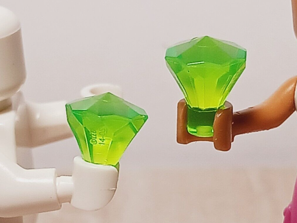 New LEGO Gem Lot of 2 Jewels NEON GREEN TOXIC Mine Trans Clear RETIRED ...