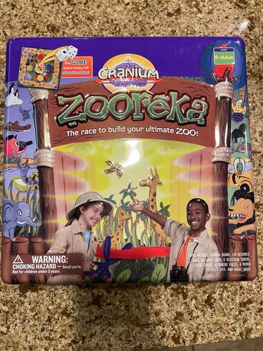 Cranium Zooreka Game Race to Build your Ultimate Zoo 2006 Vintage Metal ...