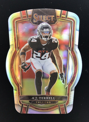 A.J. Terrell Silver Prizm Die-Cut 2022 NFL Select Club Level #296 ...