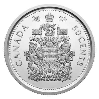 CANADA 2024 50 CENTS KING CHARLES III 99.99% PROOF SILVER HALF DOLLAR ...