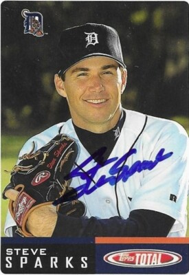 STEVE SPARKS Autographed Signed 2002 Topps Total card #714 Detroit ...