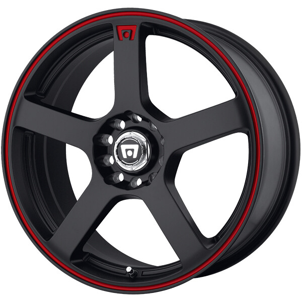 (4) Motegi MR116 FS5 15x6.5 4x100/4x4.5" +40mm Black/Red Wheels Rims 15 ...