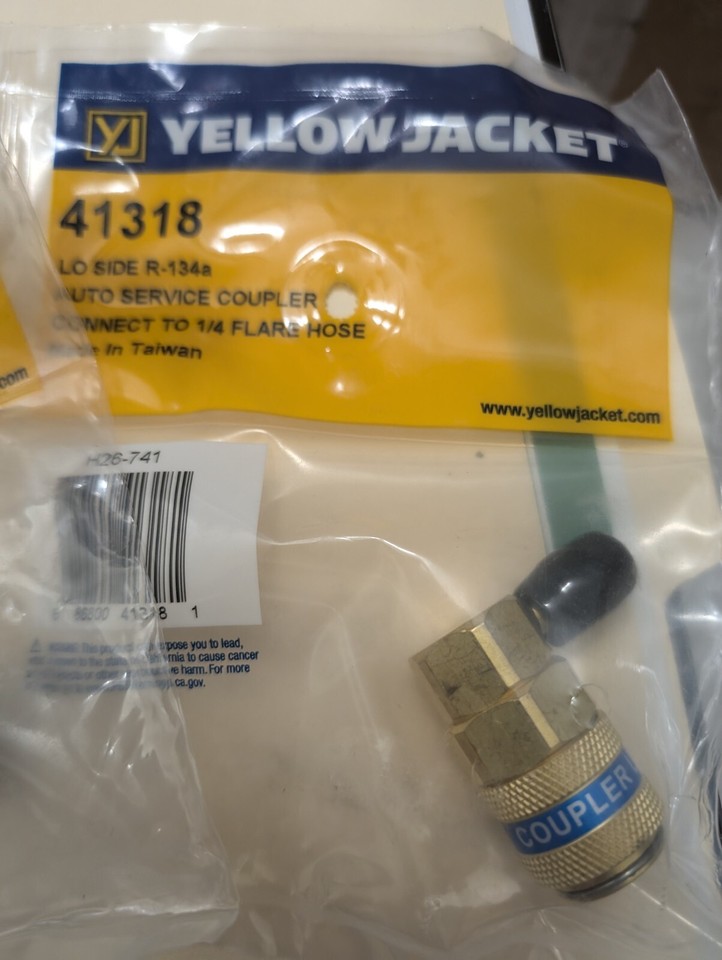 Yellow Jacket Automotive R-134a A/C Coupler w/ 1/4" male flare - LO ...