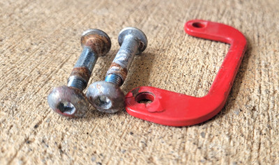 Used part: BOB Revolution red U shaped bracket & screws | eBay