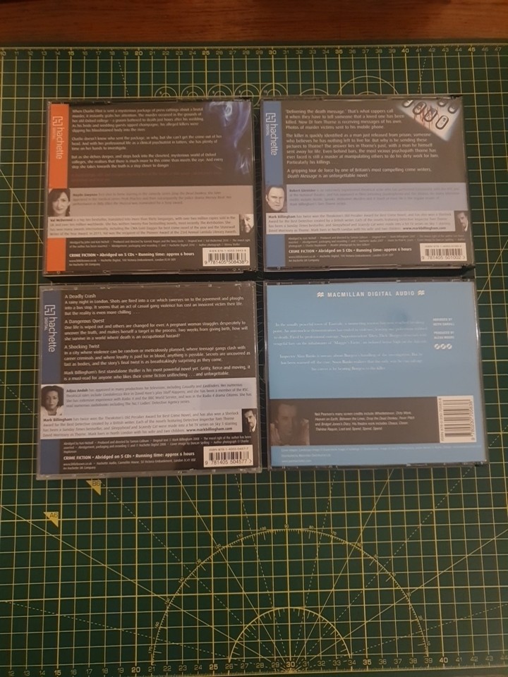 Audio CD CRIME THRILLER Bundle x 4 Mark Billingham Val McDermid & Peter ...