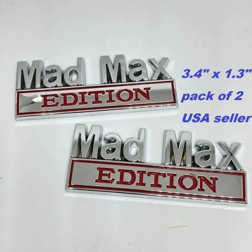 Pair Set Metal Mad Max Edition Fender Emblems 3D Decals Truck Badge ...