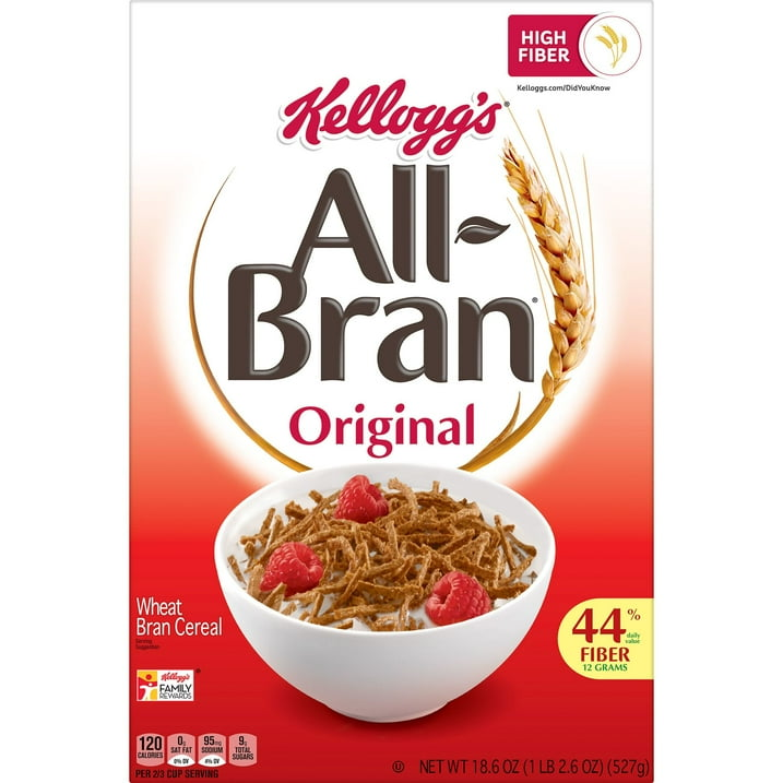 Kellogg's All Bran Breakfast Cereal, 8 Vitamins and Min High Fiber ...