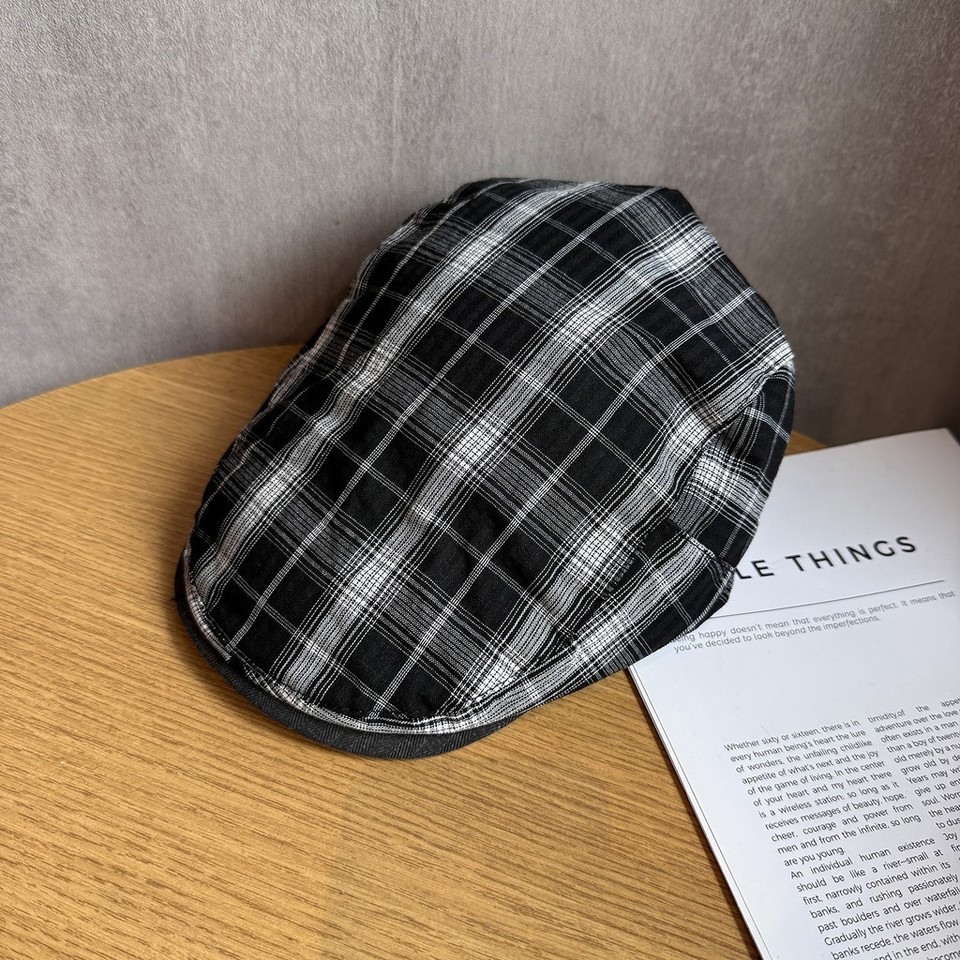 Vintage Plaid Forward Cap For Women Men Summer Sun Hat With Breathable ...