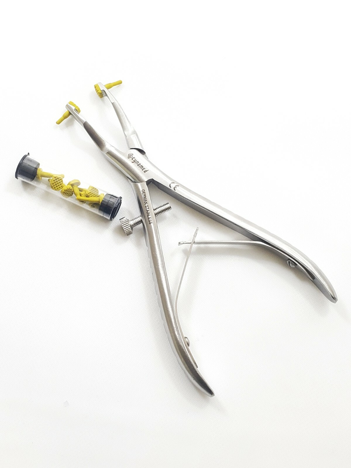 1EA GERMAN DENTAL CROWN GRIPPER REMOVER PLIERS 6" ANGLED W/8 EXTRA ...