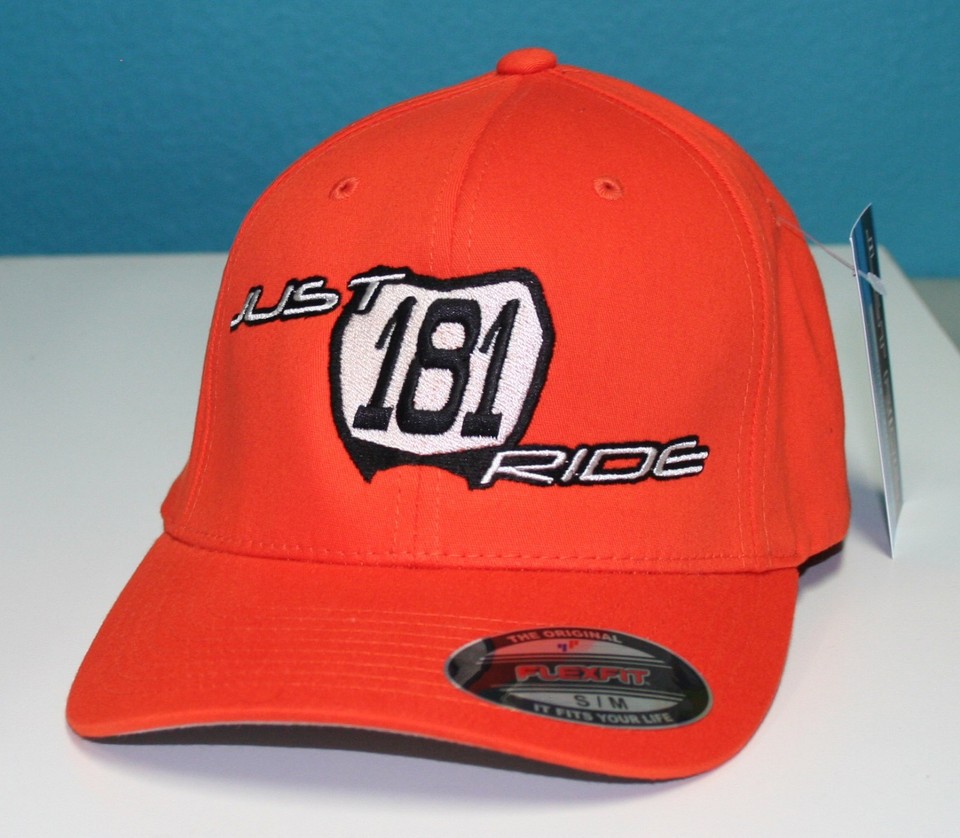 CUSTOM MX NUMBER PLATE HAT JUST RIDE FLEXFIT CAP MOTO MOTOCROSS YZ KTM ...