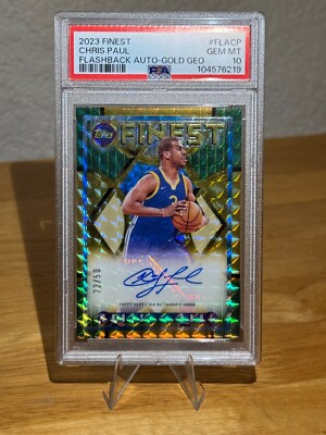 2023 Topps Finest NBA Chris Paul Gold Geometric Auto PSA 10 22/50 ...