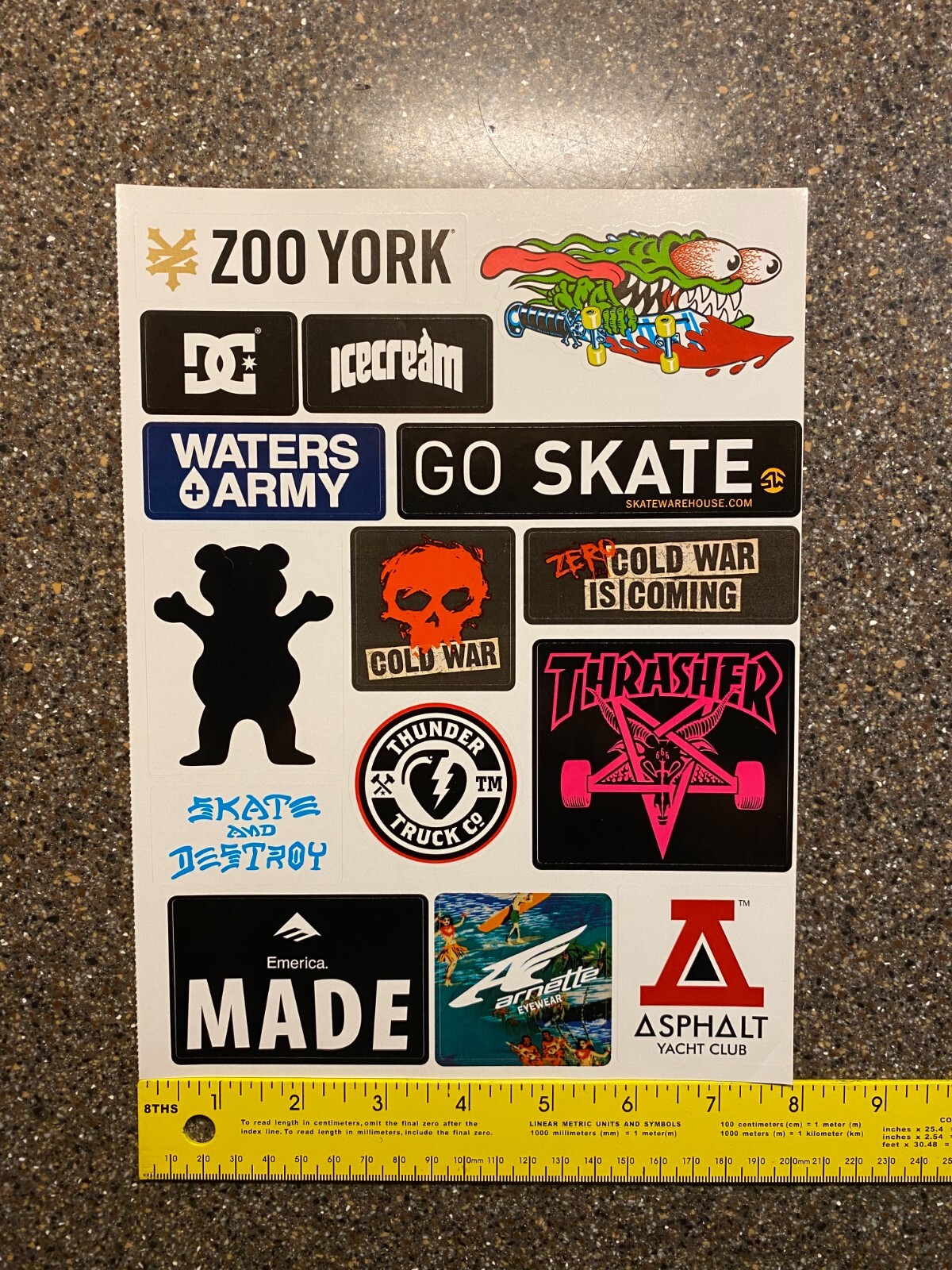 Thrasher Magazine Skateboard Sticker Sheet 2012 Emerica Zero Thunder DC ...