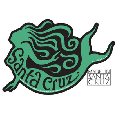 Santa Cruz California Mermaid Sticker Vinyl Decal by Tim Ward [Green ...