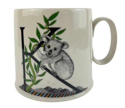 BALDUCCI ANTHROPOLOGIE Initial Mug K KOALA Bamboo Coffe Tea Cocoa Cup ...