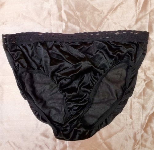Vtg Sheer Panties Shiny Silky Nylon Gusset w Lace Sz 7 Sissy Sexy ...