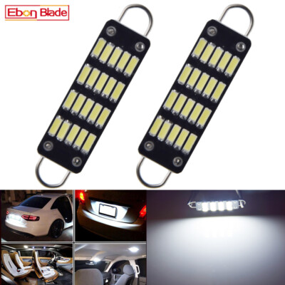 2 x 44mm 1.73" 20SMD Rigid Loop Festoon LED Light Bulb 561 562 567 564 ...