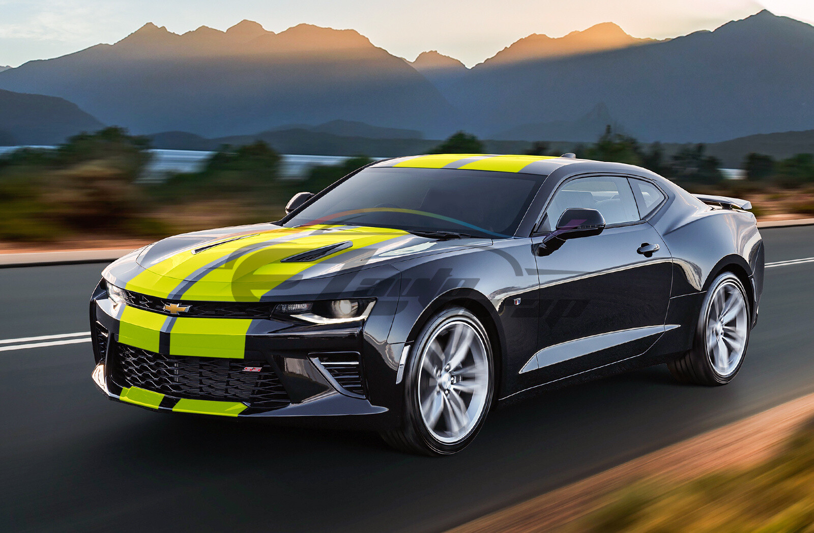 Matte Color Racing Stripes Vinyl Wrap Sticker For Chevy Camaro Stripe ...