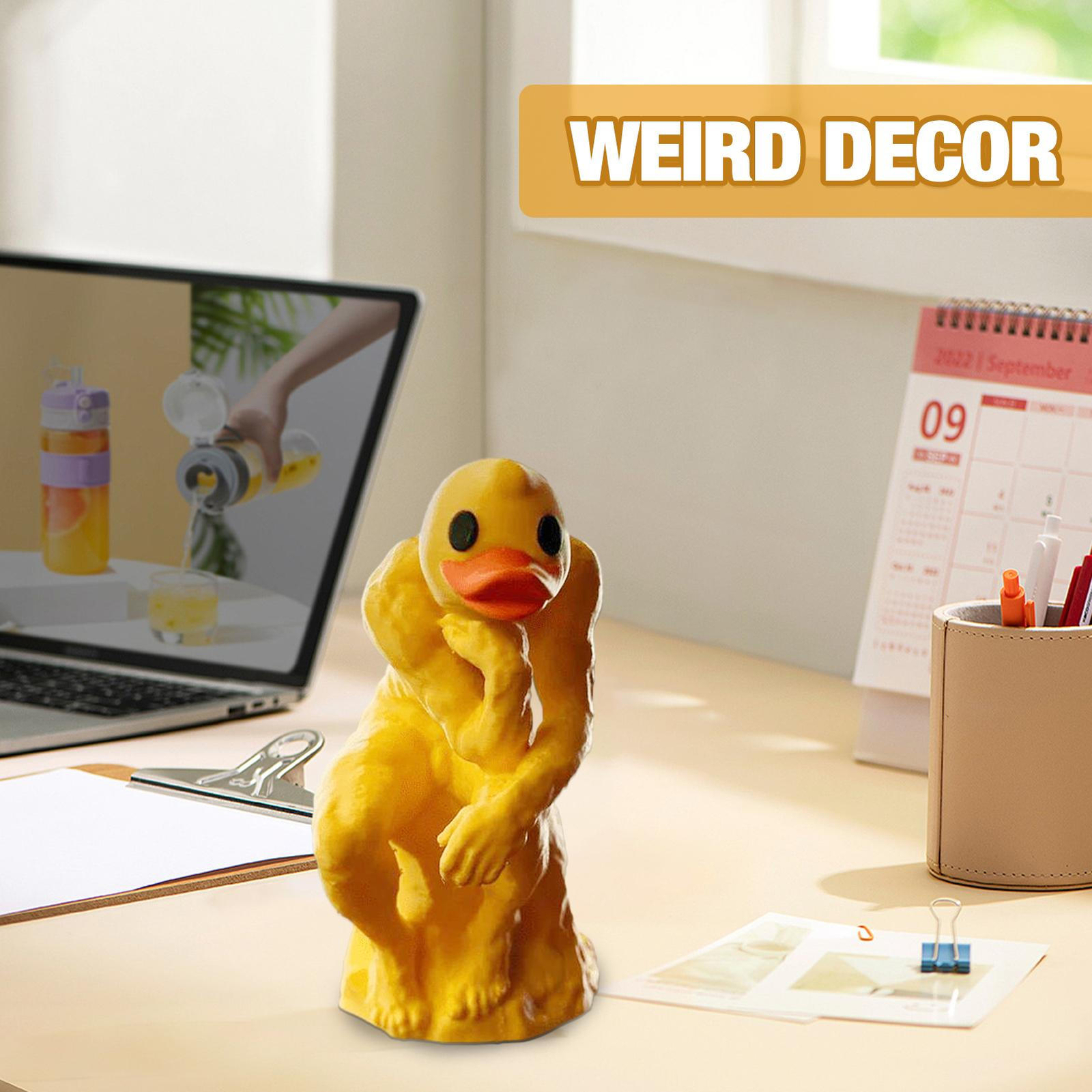 Desktop Duck Figurines Resin Thinking Duck Collectible Home Waterproof ...