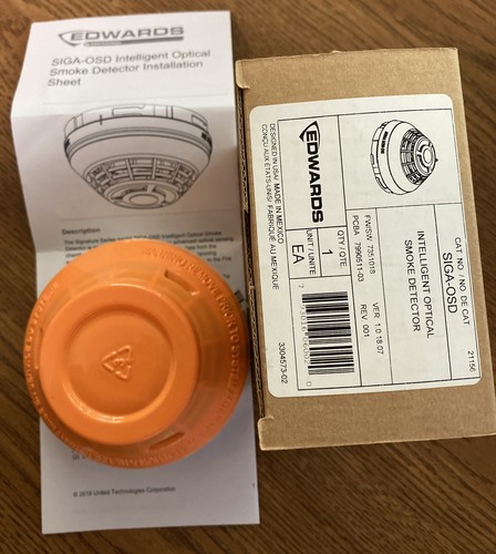 Edwards EST SIGA-OSD Intelligent Optical Smoke Detector USA Fire Alarm ...