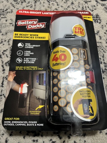 Battery Daddy Batteries Storage Box +Lantern, AS SEEN ON TV, 1000 ...