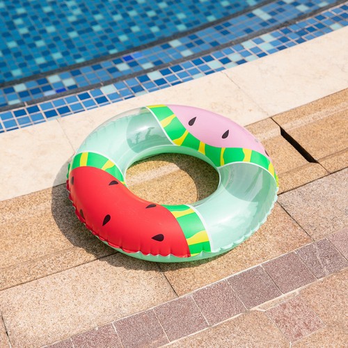 New Pvc Inflatable Watermelon Swim Ring With Backrest Handle For Adults ...