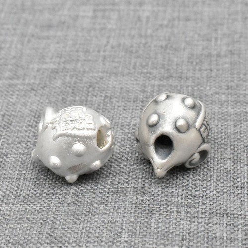 2 Fine Silver Chinese Fortune Mouse Beads 3D Treasure Fill The Home for ...