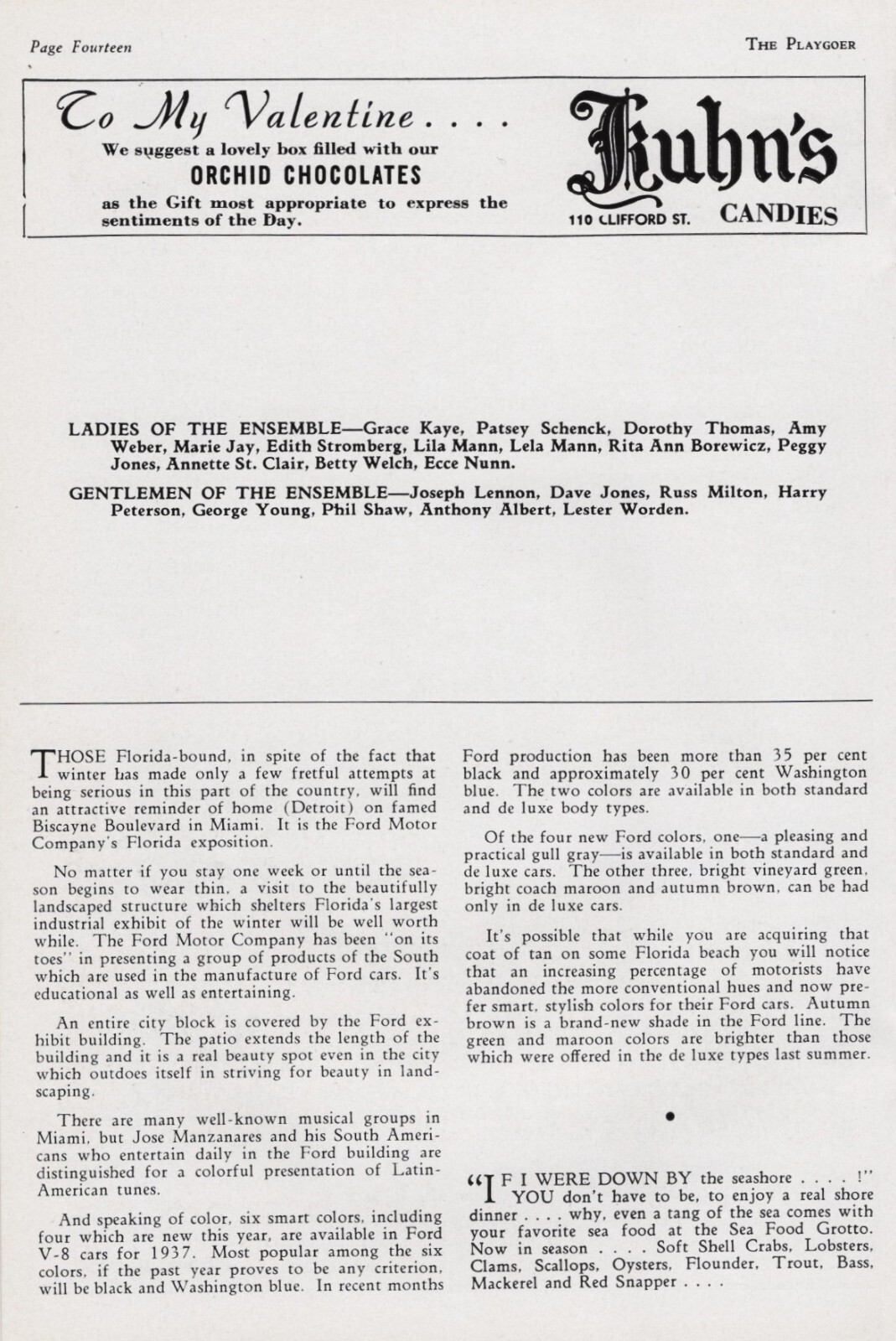 Rodgers and Hart "ON YOUR TOES" Ray Bolger / Luella Gear 1937 Detroit ...