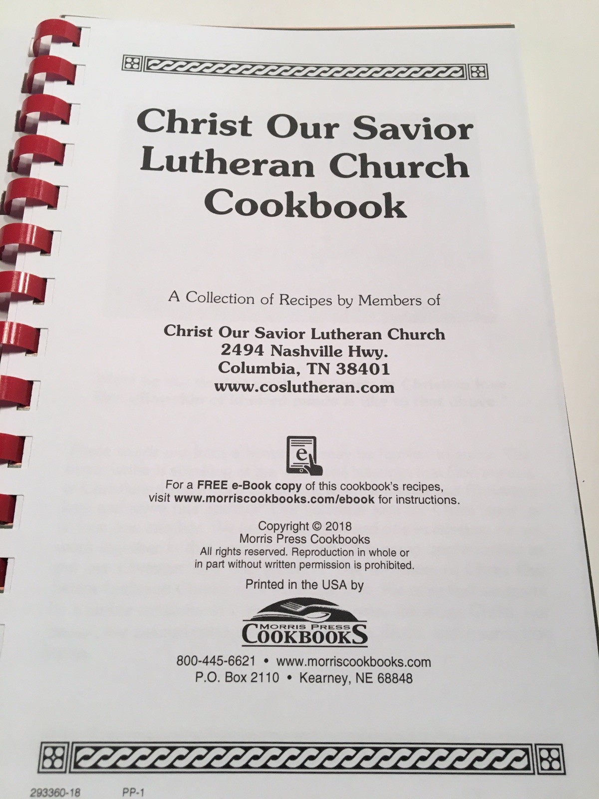 Lutheran Church Cookbook "Taste & See That The Lord is Good" Christ Our ...