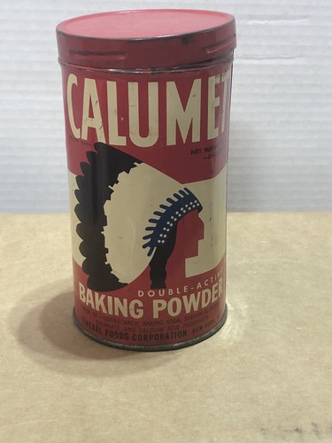 VINTAGE Calumet 1 pound Baking Powder tin, Directions for Calumet use ...