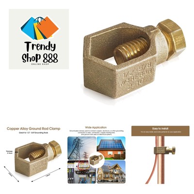 Copper Ground Rod Clamp, Great for 1/2”- 5/8’’ Grounding Rods 25, | eBay