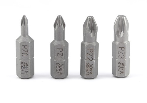 WERA 1/4" Bit Phillips PZ Optional PZ0, PZ1, PZ2, PZ3, PZ4 Bit Insert ...