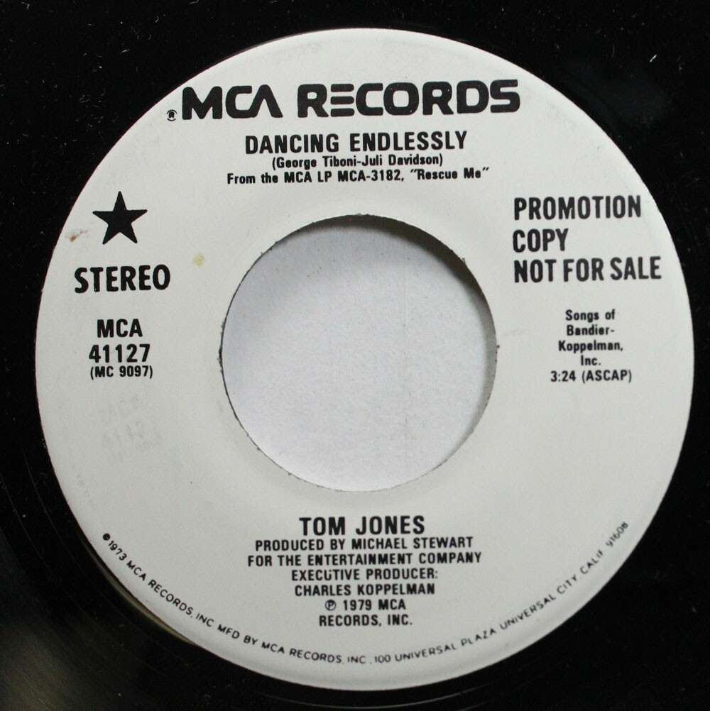 Pop Promo Nm! 45 Tom Jones - Dancing Endlessly / Dancing Endlessly On ...