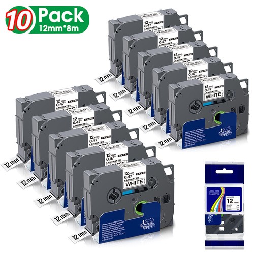 10PK For Brother P-Touch TZe-231 TZ-231 12mm White Standard Laminated ...